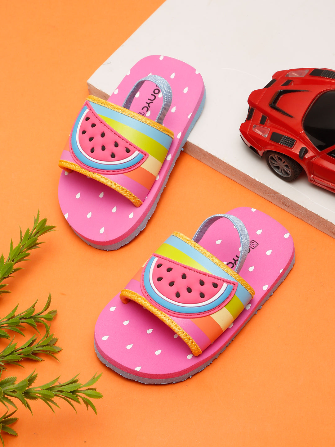 Premium Watermelon Artistic Kids Sliders - Pink (Girls)